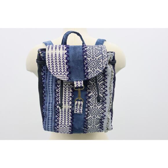 Demdaco | Bags | Demdaco Your Journey Indigo Blue Patchwork Backpack Hand Woven In India | Poshmark